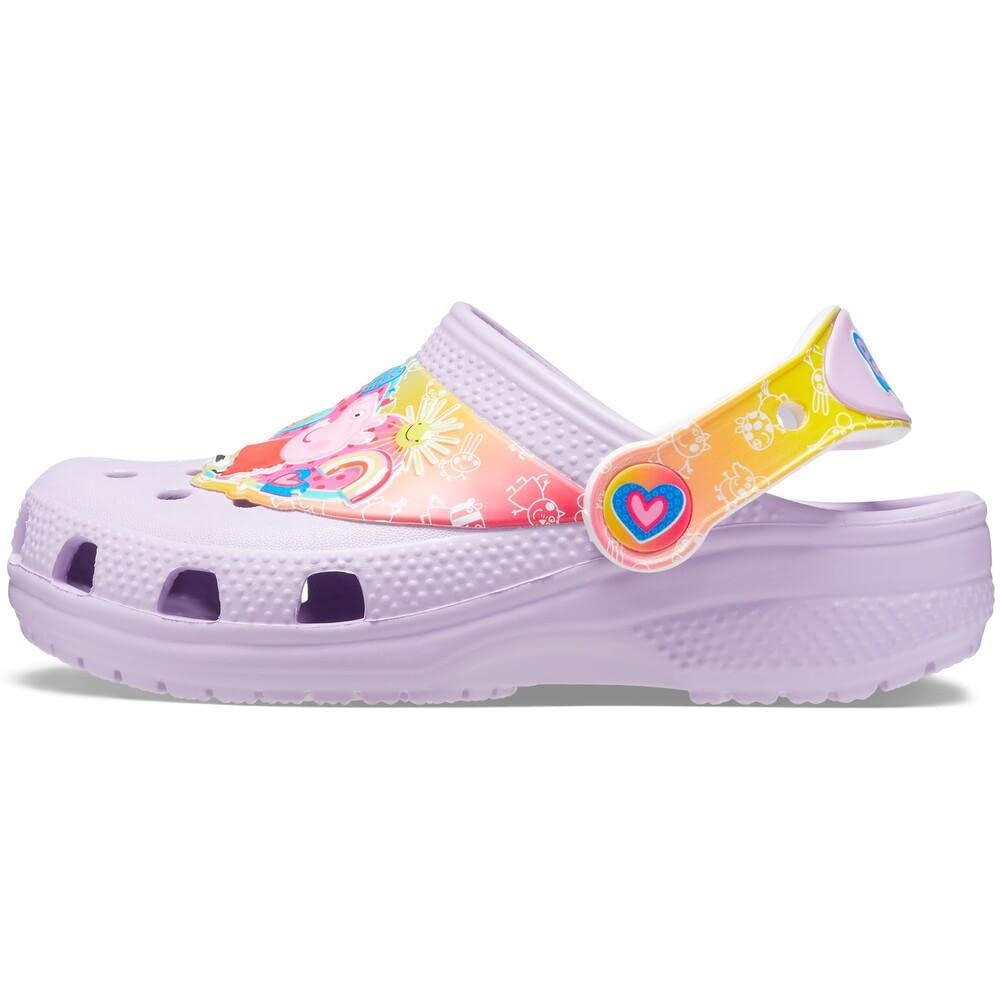 Crocs Unisex-Child Classic Peppa Pig Clogs | Toddler Shoes, Lavender, 6 Toddler