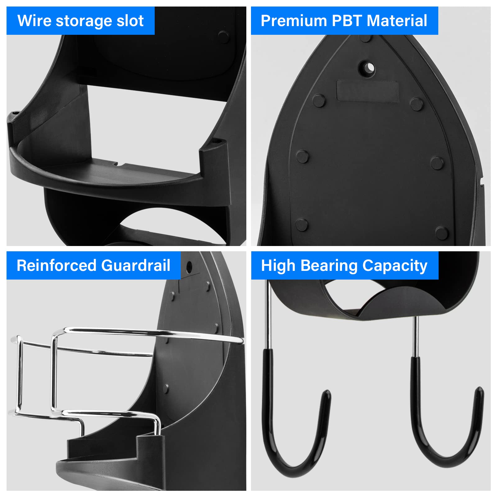 Alpinista Ironing Board Hanger Wall Mount Ironing Board Holder Wall Mount for Laundry Rooms Storage Organizer, Black