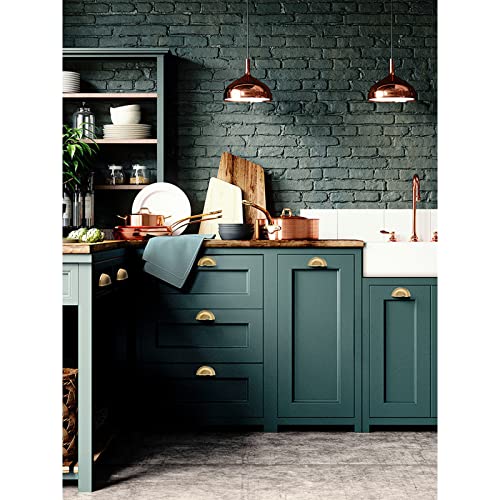 YHBZ Modern Door Handle,Gold Shell Handles,76mm/3in Metal Kitchen Cupboard Cabinet Knobs,Zinc Alloy Drawer Pulls,2Pcs Double Hole with Screws,Holedistance76mm