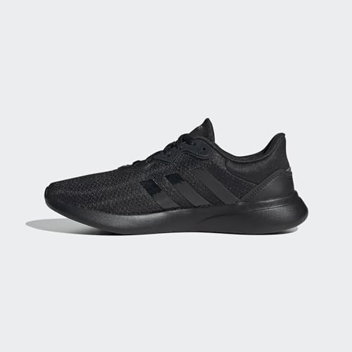 adidas Women's QT Racer 3.0 Running Shoe, Black/Black/Iron Metallic, 7.5