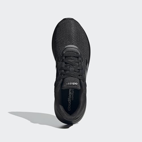 adidas Women's QT Racer 3.0 Running Shoe, Black/Black/Iron Metallic, 7.5