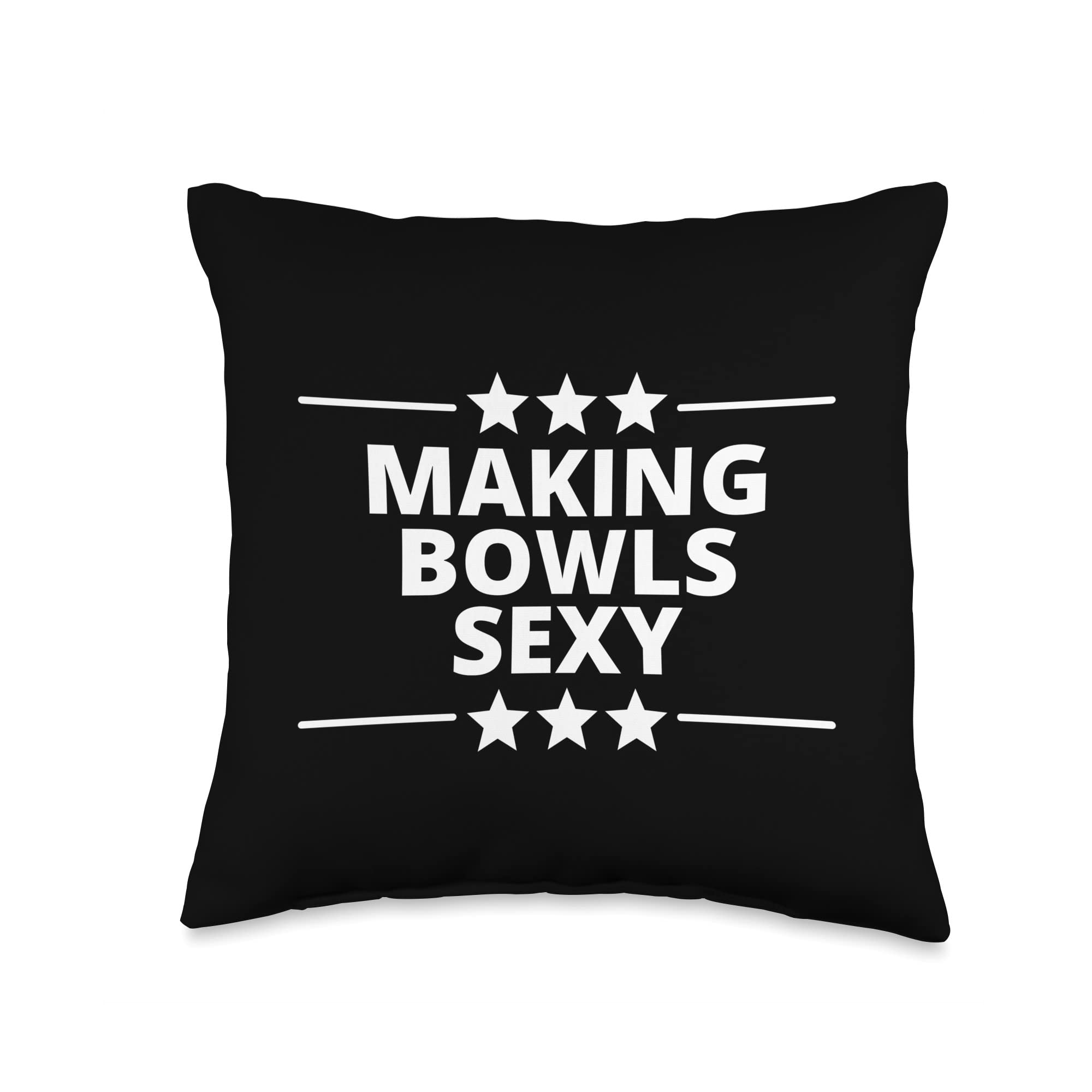 Funny Bowls Making Bowls Sexy Lawn Crown Green Mens Throw Pillow