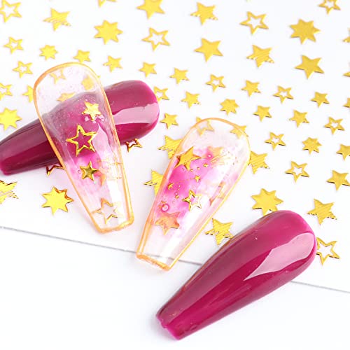 8 Sheets Gold Star Moon Nail Art Stickers Decals Self-Adhesive Metallic Ramadan Zodiac Design Manicure Tips Nail Decoration for Women Girls