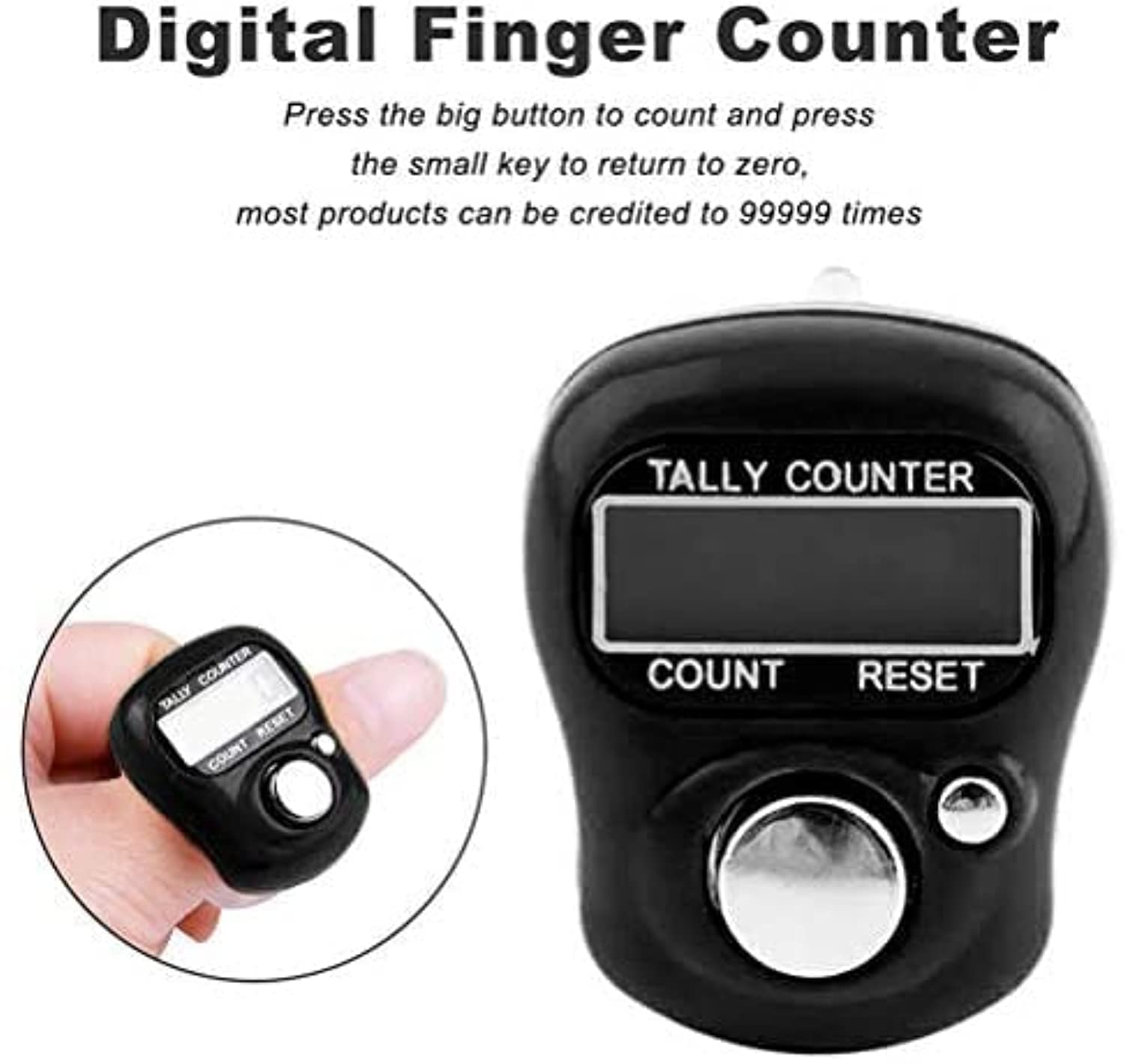 Electronic Finger Counter,(3 Pack),5 Digit LCD Electronic Digital Display Finger Hand Tally Counter Counting for Golf,Goods Counting,Lap & Knitting.
