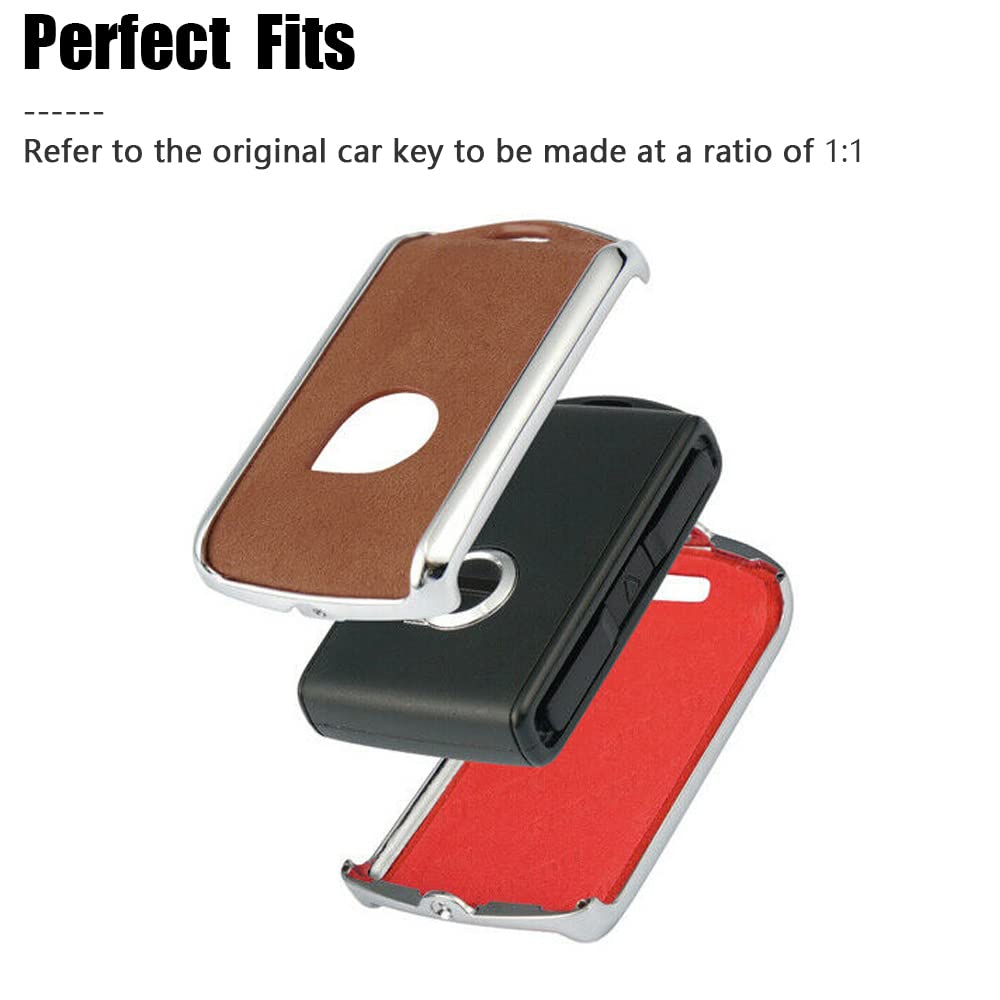 SANRILY 1Pcs Suede Leather Smart Key Fob Cover for Volvo XC90 2018 XC60 S90 V90 2019 2020 Keyless Keychain Holder Full Protection Key Fob Shell Case Black
