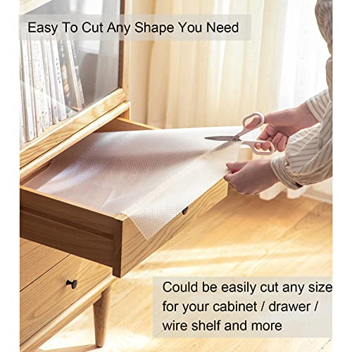 Shelf Liner Cabinet Pad Cabinet Liners Non Slip Waterproof Clear Kitchen Drawer Non Adhesive Mat for Fridge, Dresser, Wire Shelf, Toolbox, Cupboard, Pantry, Storage and Desk (17.7 Inch X 59 Inch)