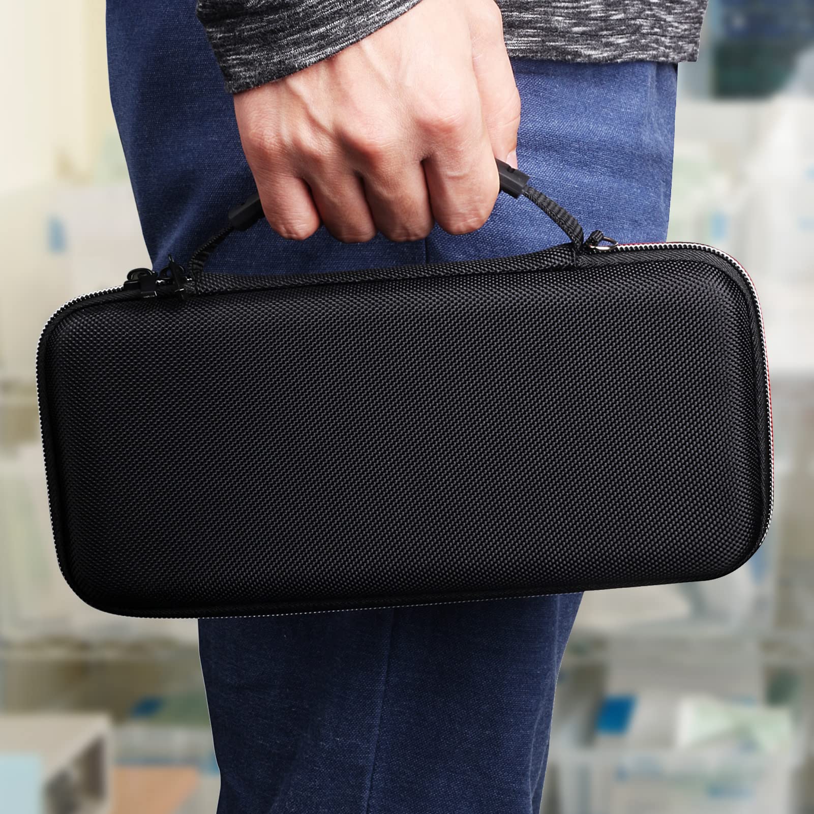 FYY for Nintendo Switch / Switch OLED Carrying Case - Portable Hard Shell Travel Carrying Case Pouch Bag with 30 Game Card Slots Zippered Pocket for Nintendo Switch Console & Accessories Black, Plus