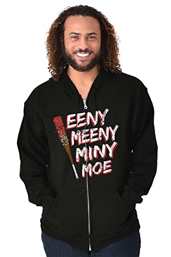 Brisco Brands Eeny Meeny Miny Moe Bloody Bat Zip Up Hoodie Mens Womens Black