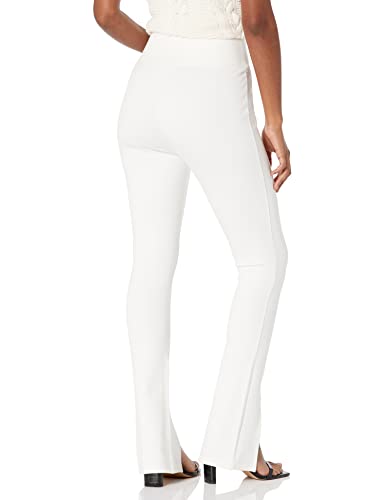 The Drop Women's Uma High Rise Fitted Slit Front Flare Pull-on Pant, Ivory, M