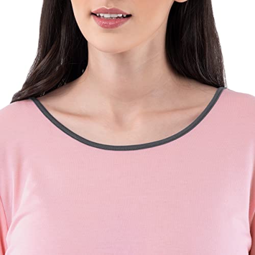 Fruit of the Loom Women's Long Sleeve Tee and Pant 2 Piece Sleep Set, Soft Pink, 3X
