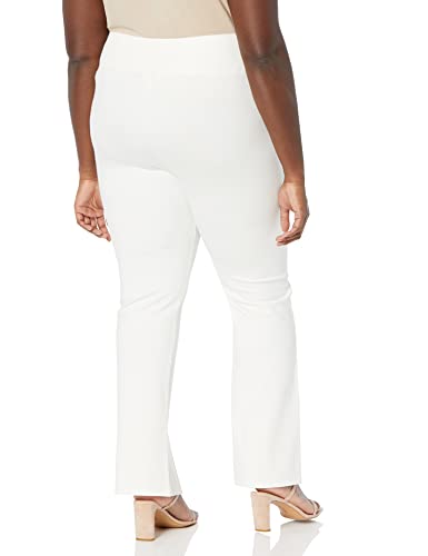The Drop Women's Uma High Rise Fitted Slit Front Flare Pull-on Pant, Ivory, M