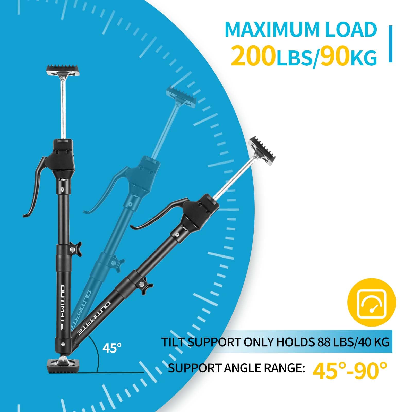 OUTIMATE Third Hand Support Pole Heavy Duty, Cabinet Jacks for Installing Cabinets with 200 LBS Capacity and Expand from 15-4/5 to 23-3/5 IN, 2-PC