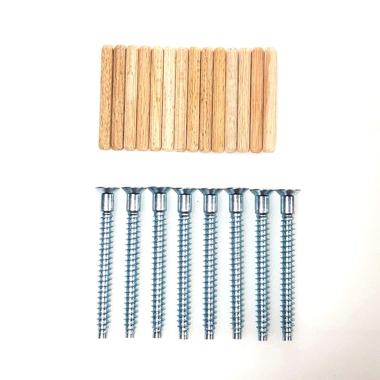 ReplacementScrews Hardware Kit Compatible with IKEA KALLAX 2 x 2 Shelf Unit 503.057.39 - All Screws (104321) and Dowels (101339)