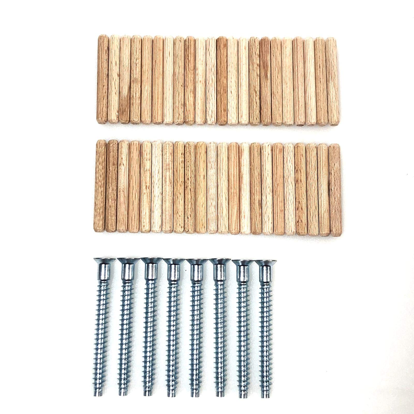 ReplacementScrews Hardware Kit Compatible with IKEA KALLAX 2 x 4 Shelf Unit 103.057.41 - All Screws (104321) and Dowels (101339)
