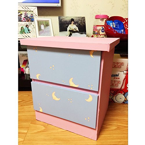 HOYOYO 17.8 x 78 Inches Self-Adhesive Liner Paper, Removable Shelf Liner Wall Stickers Dresser Drawer Peel Stick Kitchen Home Decor, Blue Moon