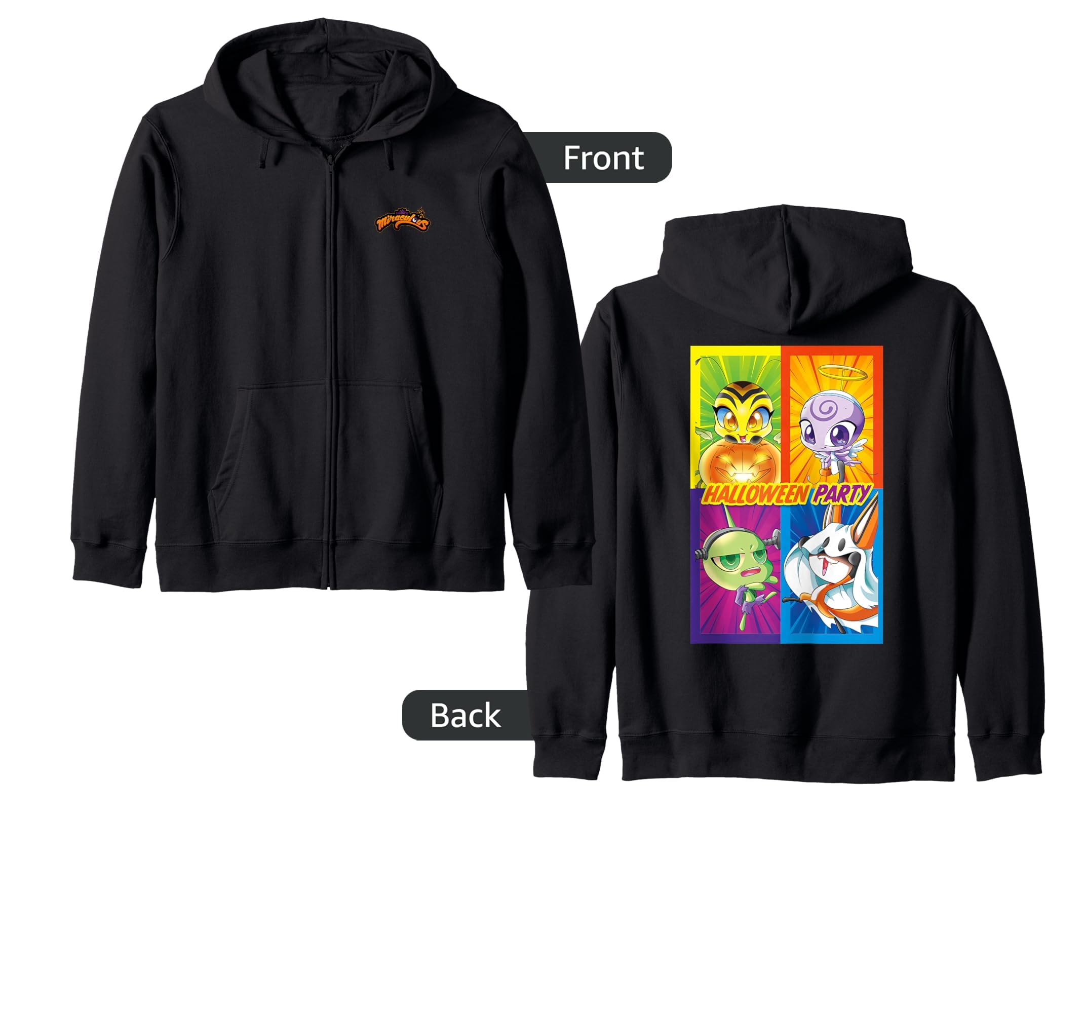 Miraculous Ladybug Halloween Kwami Party Zip Hoodie