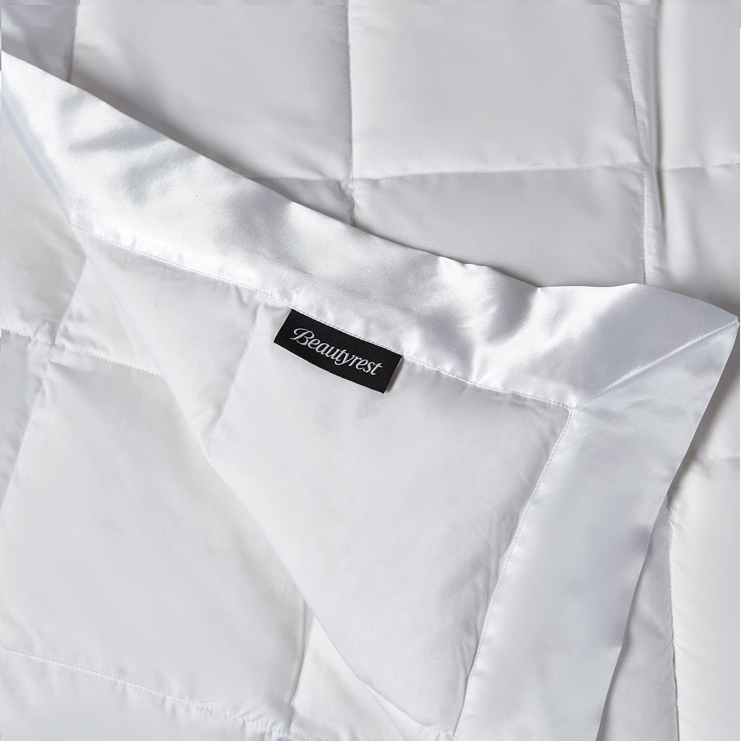 Beautyrest Tencel and Cotton Luxurious Light Warmth White Down Blanket with Silky Flange Binding, 650 Fill Power