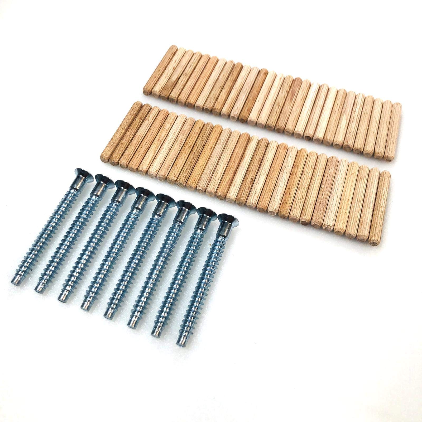 ReplacementScrews Hardware Kit Compatible with IKEA KALLAX 4 x 4 Shelf Unit 102.758.62 - All Screws (104321) and Dowels (101339)