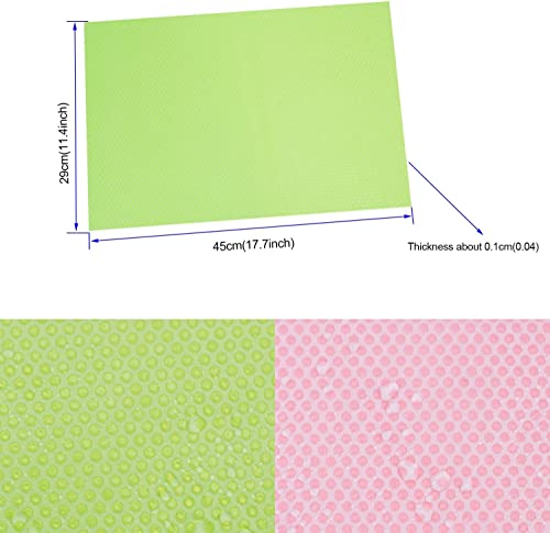 Refrigerator Liners,Fridge Mats Liners for Glass Shelves Washable Oilproof,EVA Shelf Mat Drawer Liner Protects Against Spills Can Be Cut-8 Pack Mixed(Blue+Green+Pink+White)