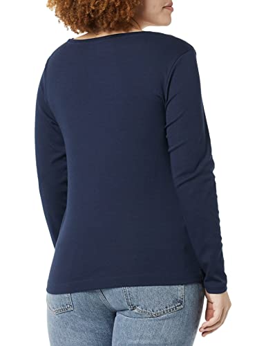 Amazon Essentials Women's Slim-Fit Long Sleeve Square Neck T-Shirt, Navy, XX-Large