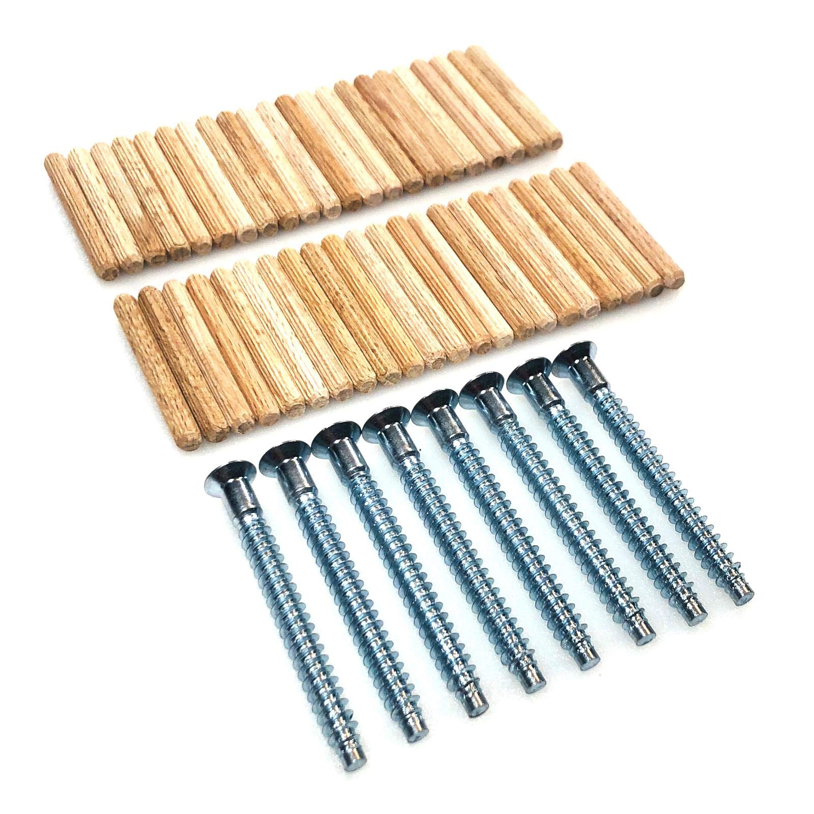 ReplacementScrews Hardware Kit Compatible with IKEA KALLAX 2 x 4 Shelf Unit 303.342.24 - All Screws (104321) and Dowels (101339)