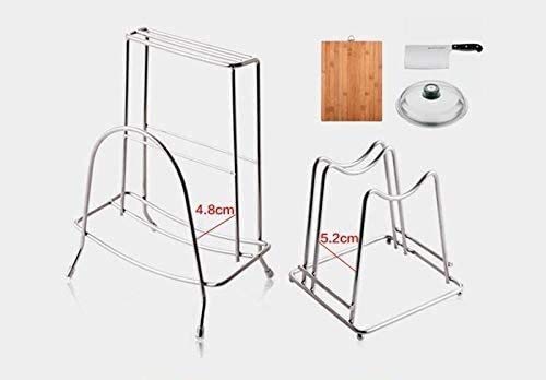 Double Layer Gadgets Stainless Steel Pan Pot Cover Lid Rack Stand Spoon Holder Cabinet Storage Cookware Organizer (Size : B)