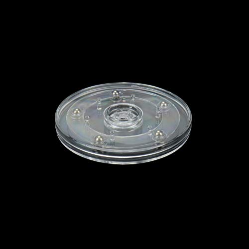 Geesatis 4 Pcs Acrylic Tiny Lazy Susan 4 inch / 100mm Rotating Turntable Organizer Bearings Round Swivel Plate, Smooth Swivel Plate for Kitchen Base Turn Dining Table, Clear