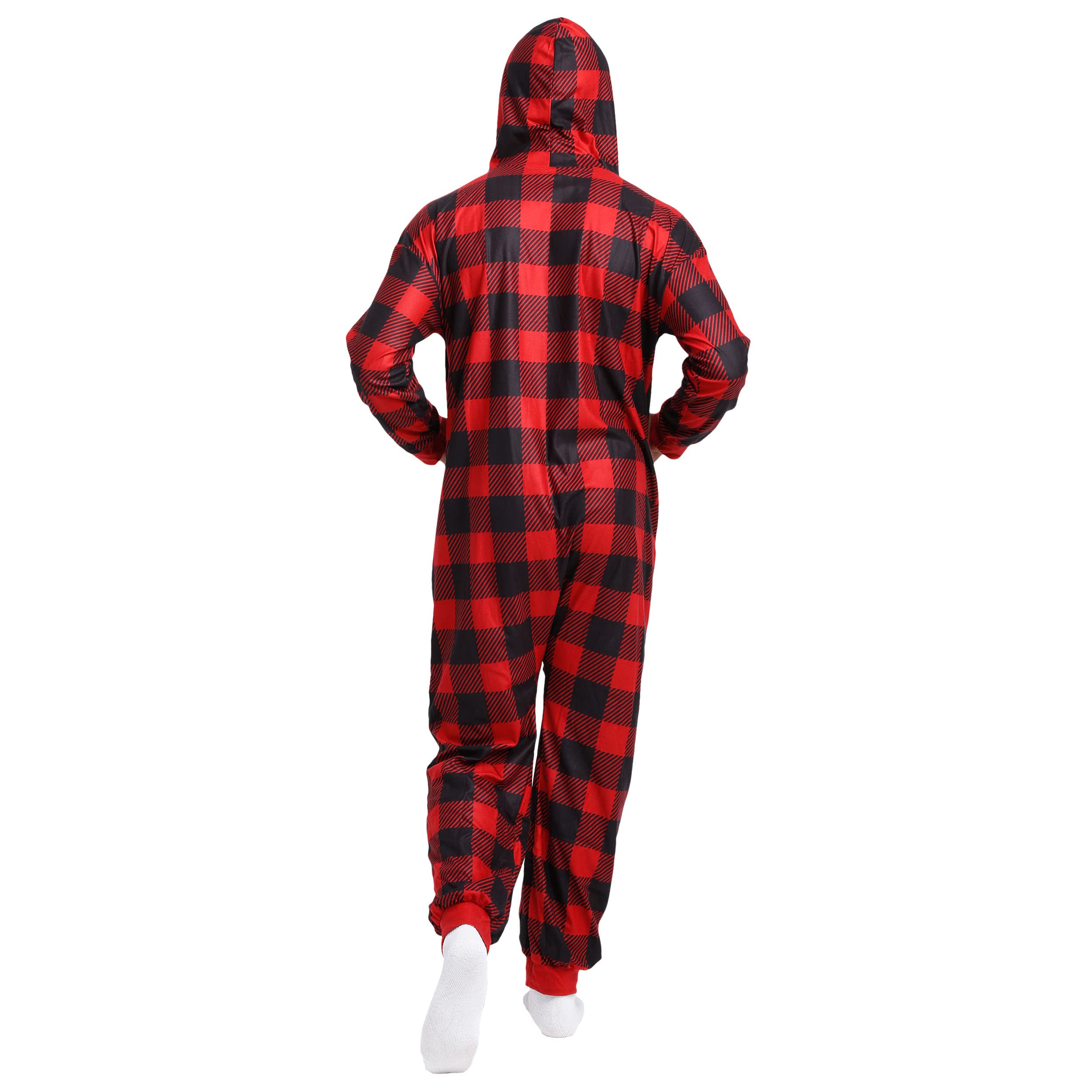 FOCO San Francisco 49ers NFL Plaid One Piece Pajamas - L
