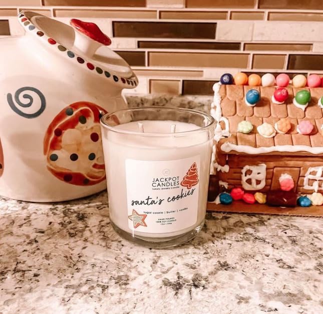 Jackpot Candles Christmas Santas Cookies Candle with Ring Inside (Surprise Jewelry Valued at 15 to 5,000 Dollars) Ring Size 7