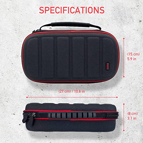 JUSPRO Carrying Case for Nintendo Switch / Switch OLED / Switch Lite, Unique Oxford Waterproof Design with 20 Game Card Slots & Accessory Pocket for Travel & Holiday Gifts