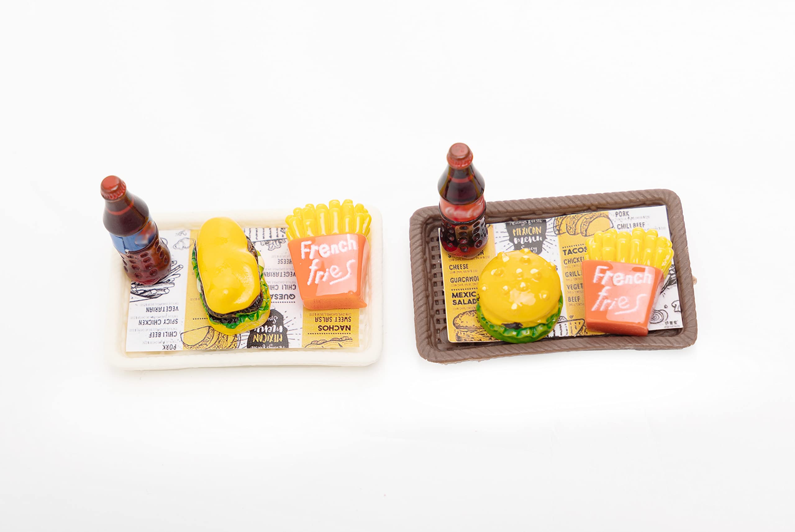 Neakomuki Dollhouse Accessories Miniatures Backpack Laptop Phone Hamburger Fries Cola Fast Food Set for Mini Dollhouse Doll House