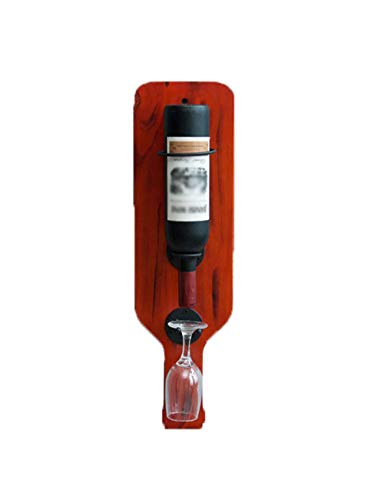 PIBM Stylish Simplicity Wine Rack Wall-Mounted Wine Rack and Glass Holder,Pine Wood, Pine Wood, Hand-Made, Vintage Home and Kitchen Bar Decoration Accessories, Multi-Color Optional, 2