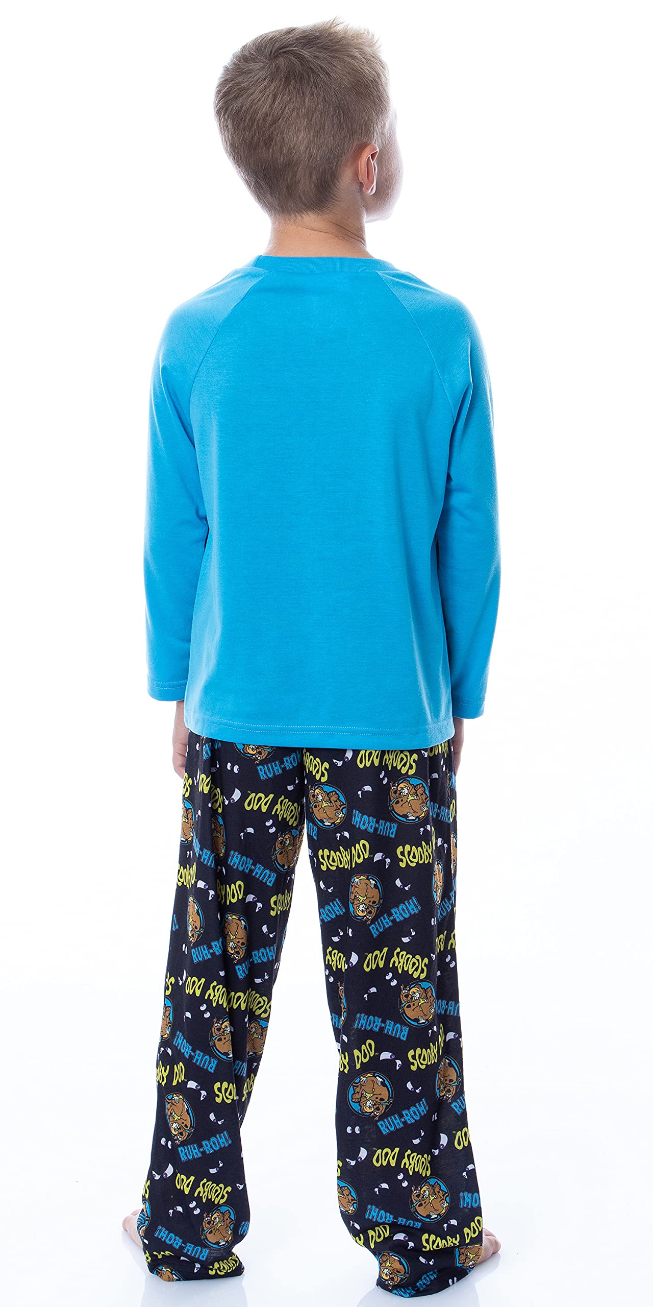 INTIMO Scooby-Doo Boys' Scooby Shaggy Ruh-Roh! Raglan Sleep Pajama Set (8) Black