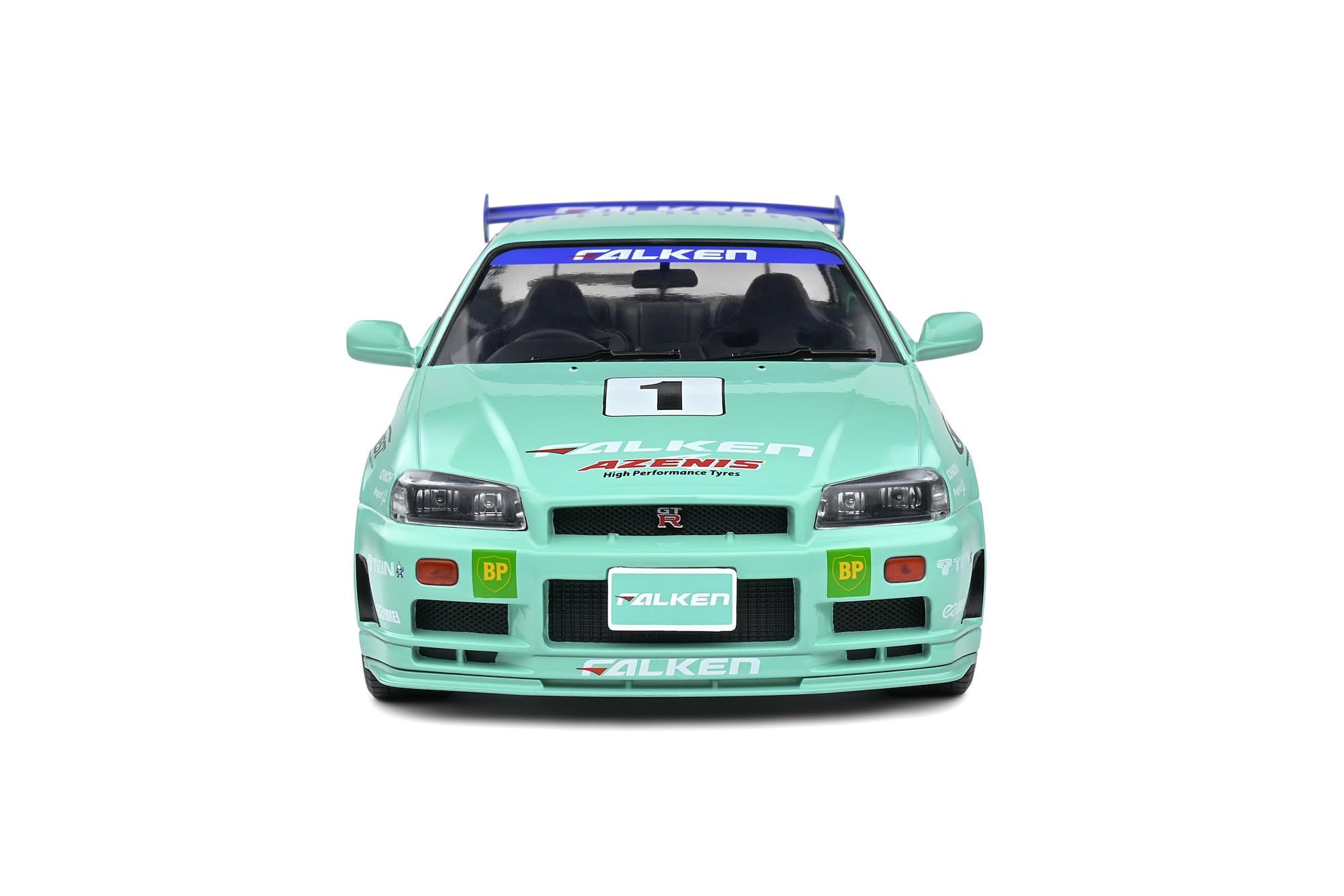 solido S1804304 1:18 1999 Nissan Skyline (R34) GT-R-Falken Drift Livery Collectible Miniature car, Multicolor