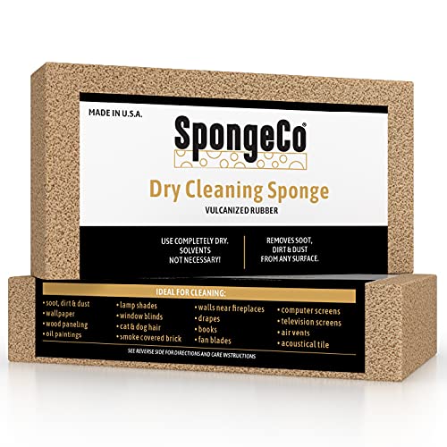 SpongeCo - Dry Cleaning Soot Eraser Sponge - Pet Hair, Smoke, Soot, Dust and Dirt Remover - 3x6x1.5 (3 Pack)