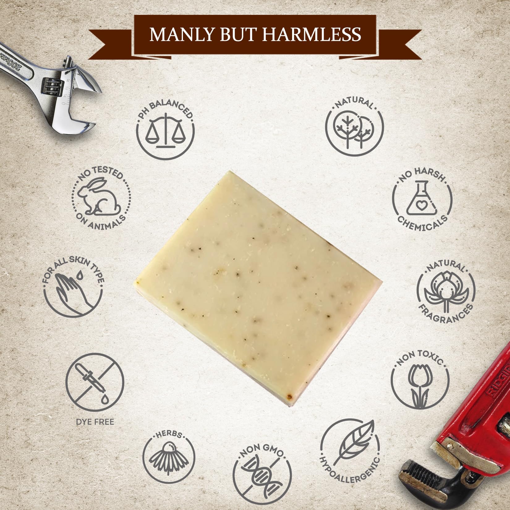 Men’s Natural Mechanic Soap for Hands & Body, 4oz Scented Pumice Soap Bar for Him – Extra Gritty Tough on Gunk & Greasy Grime – Quality Soap Handcrafted in the USA