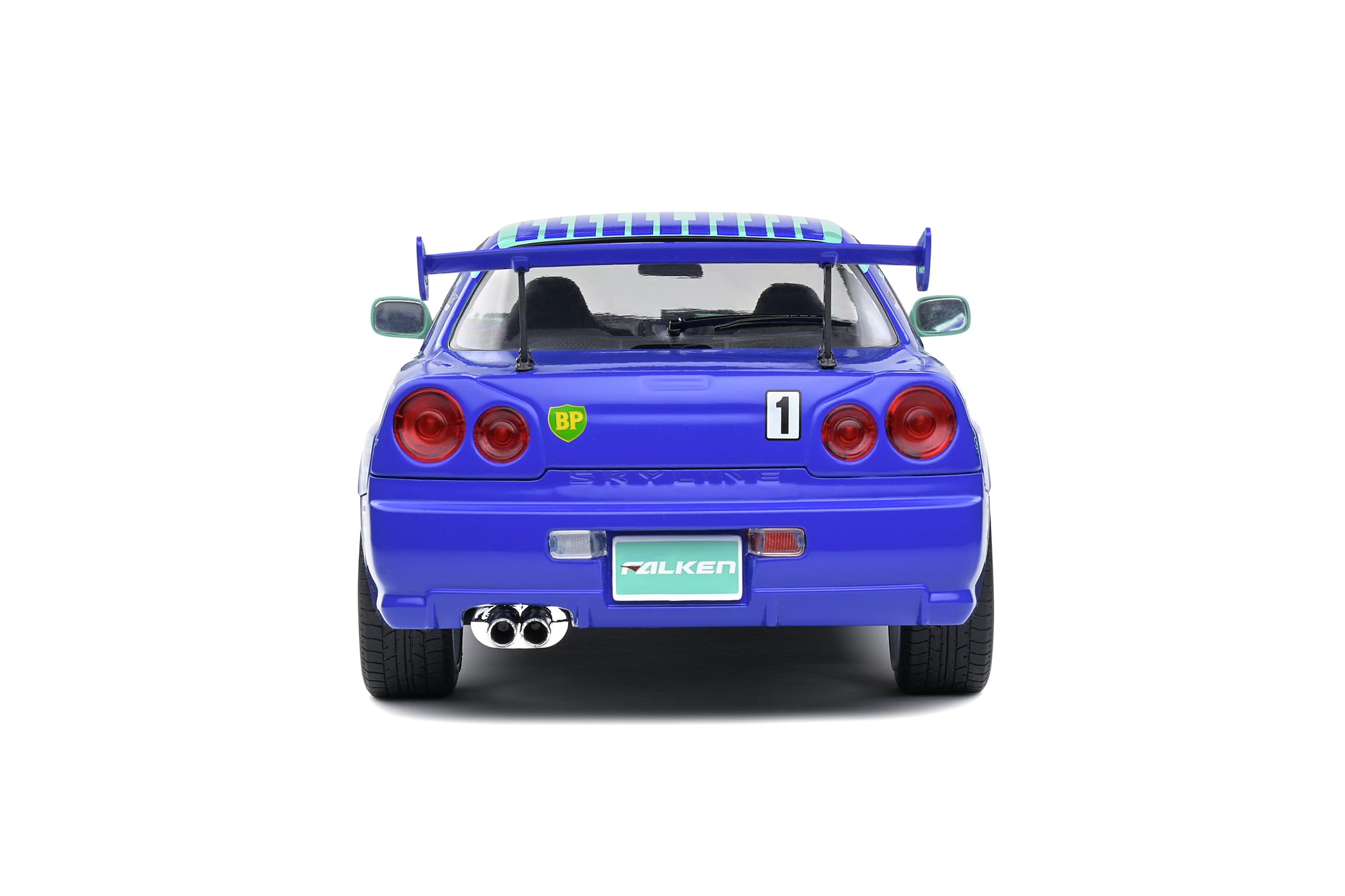 solido S1804304 1:18 1999 Nissan Skyline (R34) GT-R-Falken Drift Livery Collectible Miniature car, Multicolor