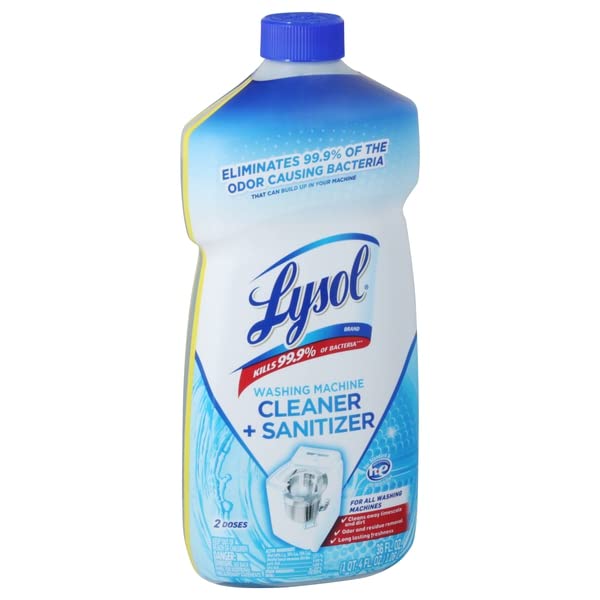 Lysol Washing Machine Cleaner + Sanitizer, Front Load and Top Load Cleaner, For Washer Sanitizing and Cleaning, 1 Count, 36 oz.
