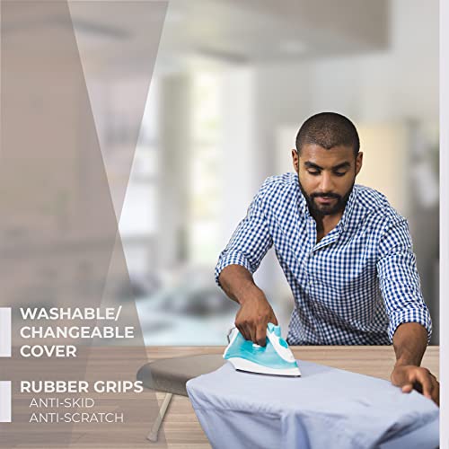 Bartnelli Tabletop Ironing Board Size 24x14 with Reinforced Steel Legs for Extra Stability, and Extra Layer Cover Padding for Smooth and Easy Ironing, Intelligent Locking System to Easily Fold Away