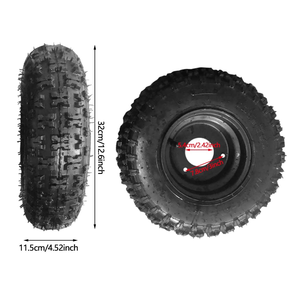 Togarhow 29inch 740mm Rear Axle Shaft Kit with 4.10-6 Front/Rear Wheels Tires 6" Rims Brake Assembly and Chain and Sprocket & Steering Knuckle Set Suitable for Go Kart Quad Trike Drift Bikes