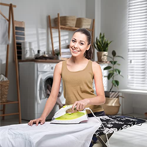 Bartnelli Pro Luxury Ironing Board - Extra Wide 51x19β with Heavy Duty Steam Iron Rest, and Wheels for Easy Storage, Adjustable Height, T-Leg, Foldable, European Made