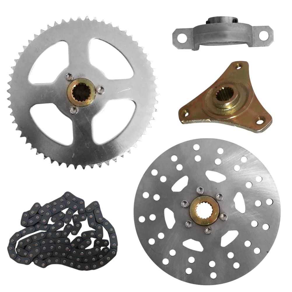 Togarhow 29inch 740mm Rear Axle Shaft Kit with 4.10-6 Front/Rear Wheels Tires 6" Rims Brake Assembly and Chain and Sprocket & Steering Knuckle Set Suitable for Go Kart Quad Trike Drift Bikes