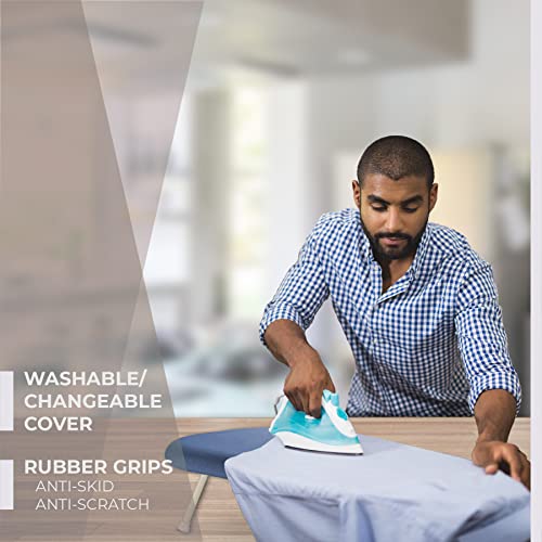 Bartnelli Tabletop Ironing Board Size 24x14 with Reinforced Steel Legs for Extra Stability, and Extra Layer Cover Padding for Smooth and Easy Ironing, Intelligent Locking System to Easily Fold Away