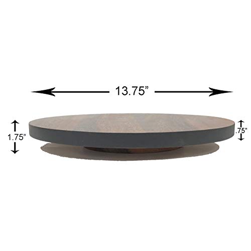 Woodard & Charles Round Lazy Susan Turntable with Stainless Steel Ball Bearing Mechanism (Black)
