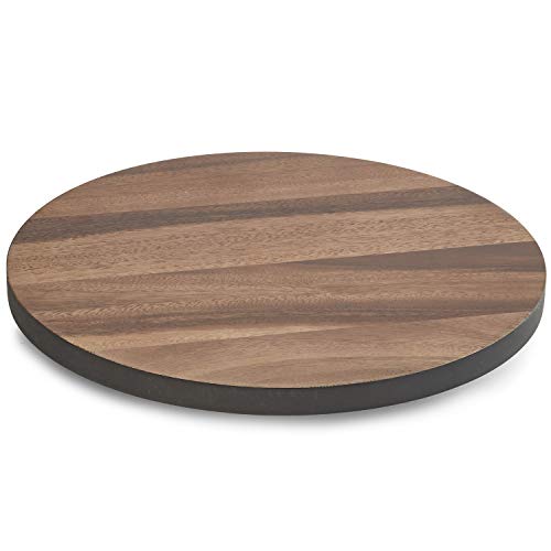 Woodard & Charles Round Lazy Susan Turntable with Stainless Steel Ball Bearing Mechanism (Black)