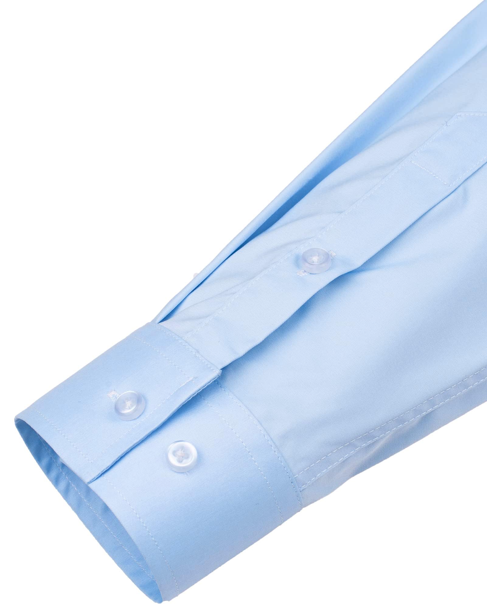 J.VER Men's Dress Shirts Solid Long Sleeve Stretch Wrinkle-Free Formal Shirt Business Casual Button Down Shirts Blue Small