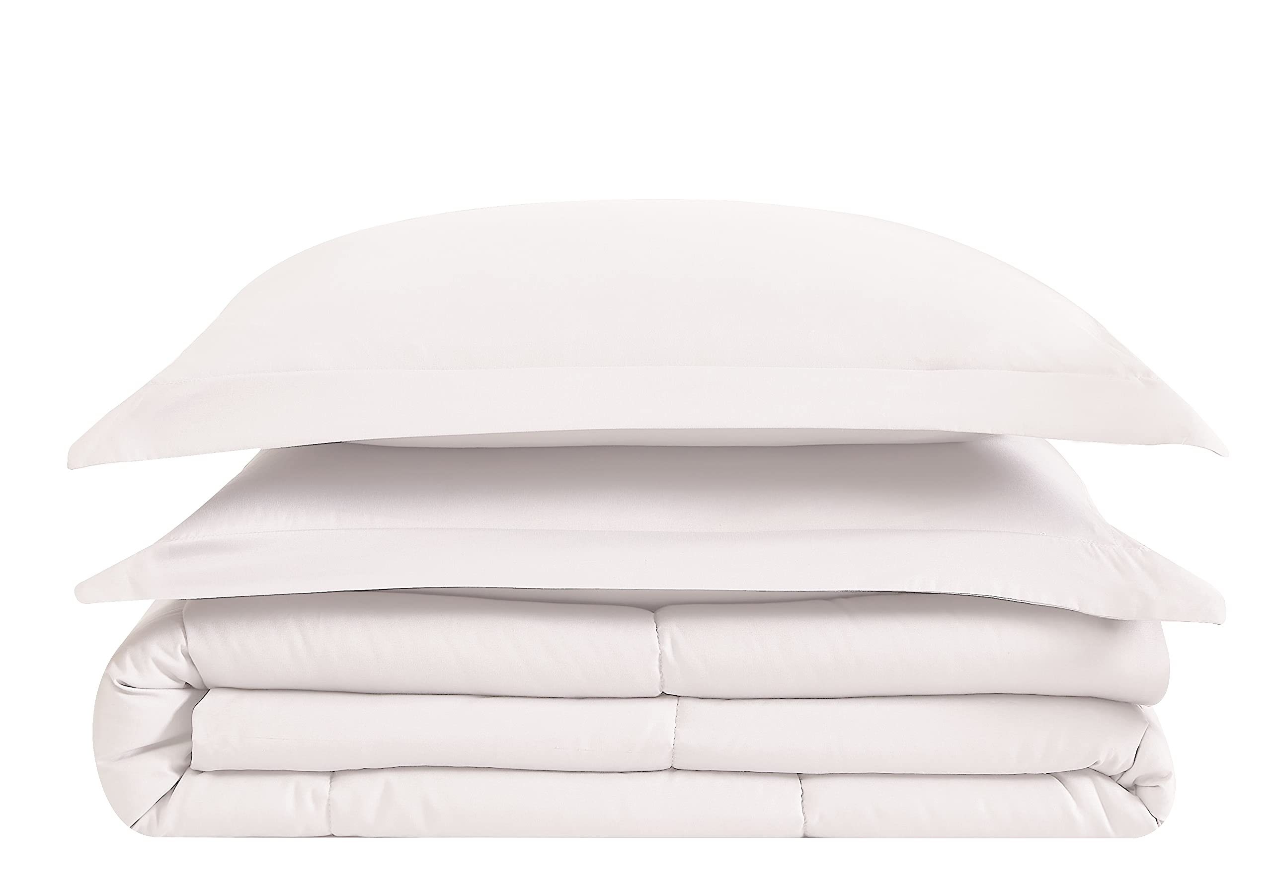 London Fog Garment Washed Solid Comforter Set White Microfiber 2-Piece Twin XL Comforter Set, Solid Themed, Adult and Teen, Oeko-TEX Certified