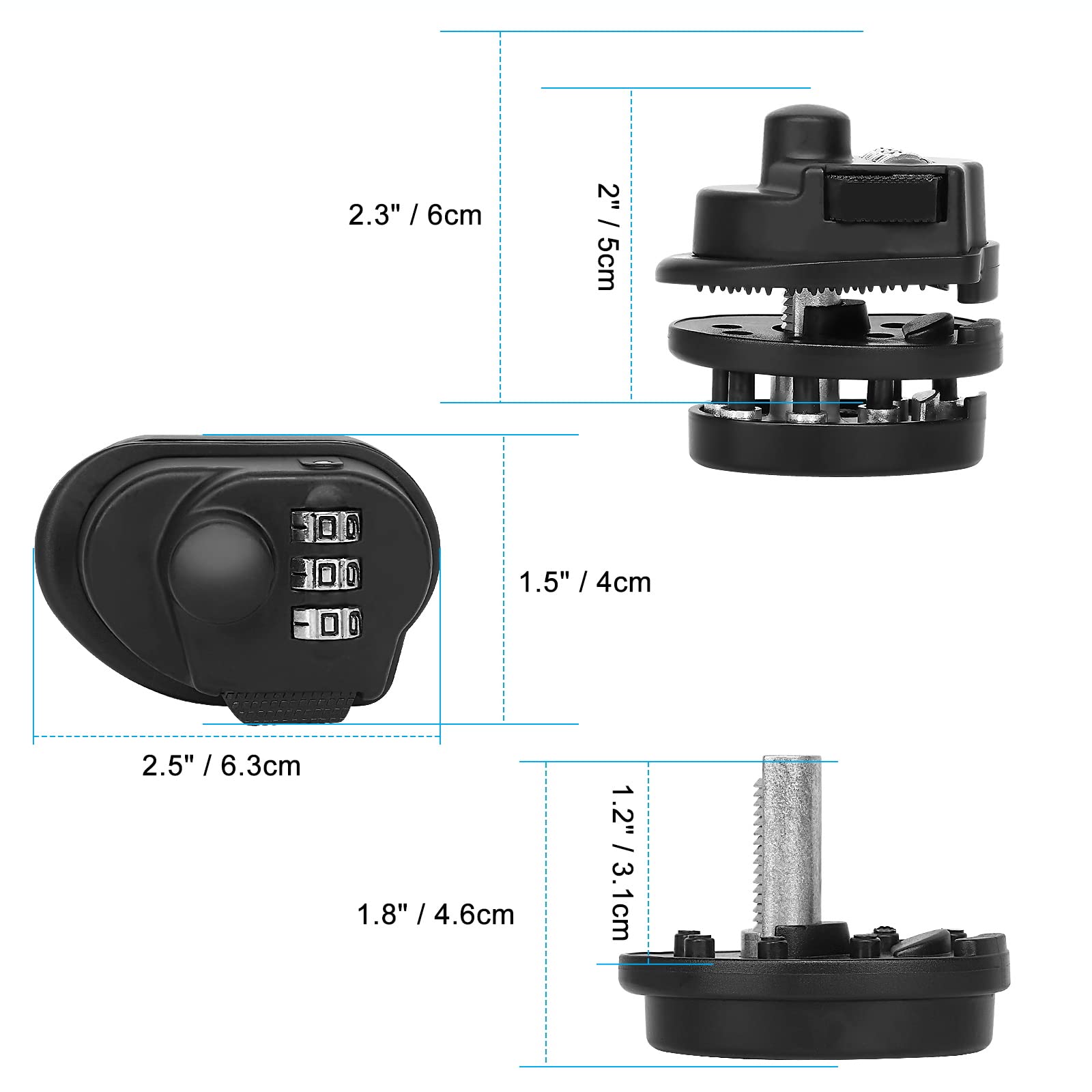 UrbanX Professional Trigger Lock - 3 Digit Combination Lock for Beretta M9 9×19mm Parabellum - Fits Pistols, Rifles, BB Rifles & Shotguns - 1 Pack
