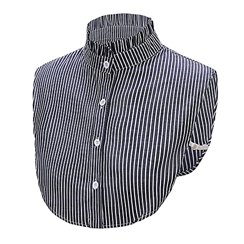 HALITOSS Women's Lovely Multi Style Fake Collar Leisure Dickey Half Shirt Decorative False Collar (900Black, One Size)