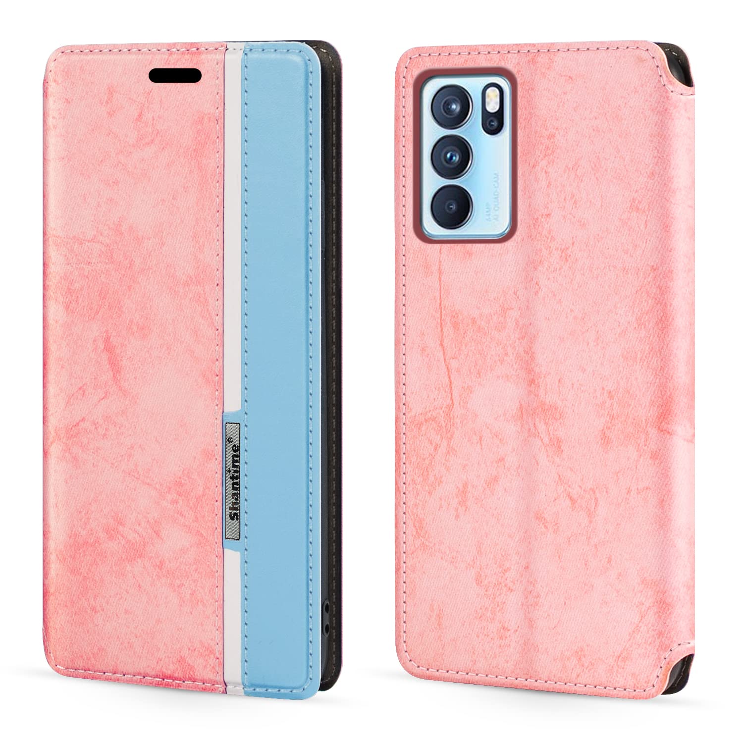 for Oppo Reno 6 Pro 5G Case, Fashion Multicolor Magnetic Closure Leather Flip Case Cover with Card Holder for Oppo Reno 6 Pro 5G (6.55â)